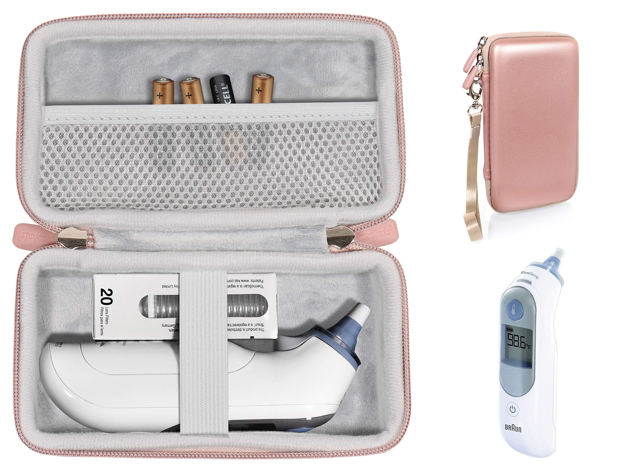 CaseSack Case for Thermometer Like Braun ThermoScan 7, 7+, 5 IRT6500, 3 Braun Digital Ear Thermometer, iHealth, MILDSIX, KDT, EasyEast, CandyCare, Health & Health, LAMIG, Hugum, GoodBaby