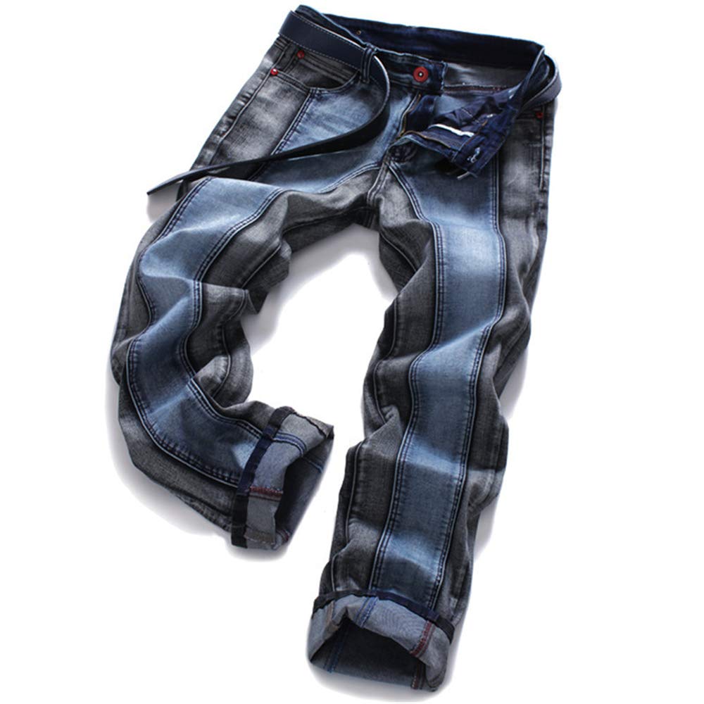 AITITIA Men's Ripped Regular Fit Jeans (30, Blue Gray)