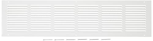 Amazon Basics 1RA3006WH White 30" W X 6β H Return Air Grille Duct Cover for Ceiling and Wall 1 Pack