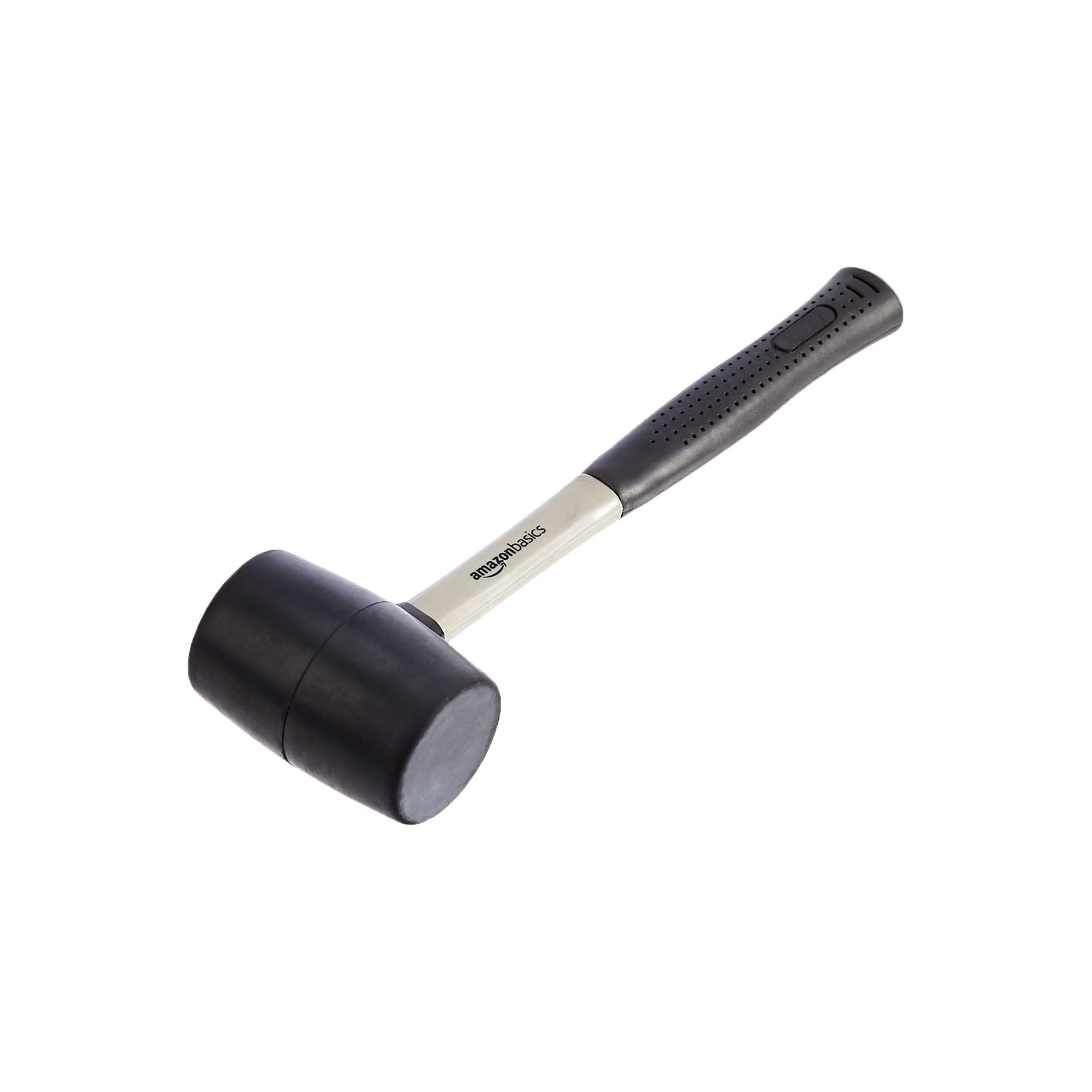 Amazon Basics Rubber Mallet - Shock-Absorbing Fiberglass Handle, 450g (1lb), Black