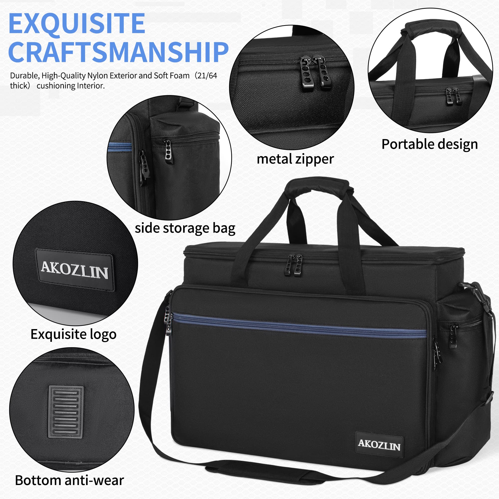 AKOZLIN Protector Gig Bag Fit For Pioneer DDJ SR SR2 RR Denon MC4000 Numark NVII Mixtrack Pro 3 NV Platinum Controller Travel Bag 23.3”×7.5”×14.5”