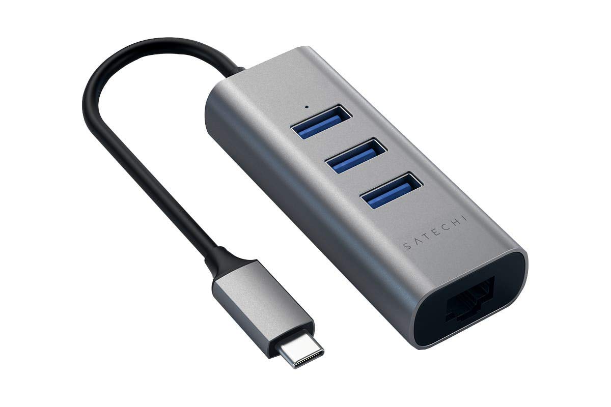 Satechi USB C Hub Adapter, USB C Adapter with 3 USB-A 3.0 Ports and Ethernet Port, for MacBook Pro/Air M1 M2 M3, Dell, HP, Surface, Lenovo, iPad, iPhone 15 - Space Gray