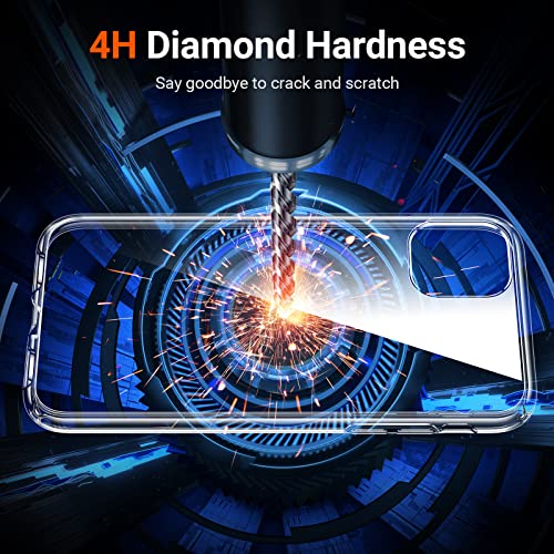 TORRAS 𝟐𝟎𝟐𝟐 𝑼𝒑𝒈𝒓𝒂𝒅𝒆𝒅 Diamond Clear iPhone 11 Case, [Non-Yellowing] [8FT Military Drop Protective] Shockproof Hard PC Back + Soft Silicone Bumper, Ultra Slim iPhone 11 Phone Case, Clear