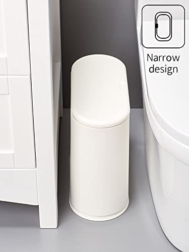 Baosia 12 Liter Black Rectangular Plastic Trash Can Wastebasket with Press Type Lid,3.2Gallon Slim Trash Bin,Narrow Trash Can Waste Bins for Bedroom, Bathroom, Office,Kitchen，Powder Room