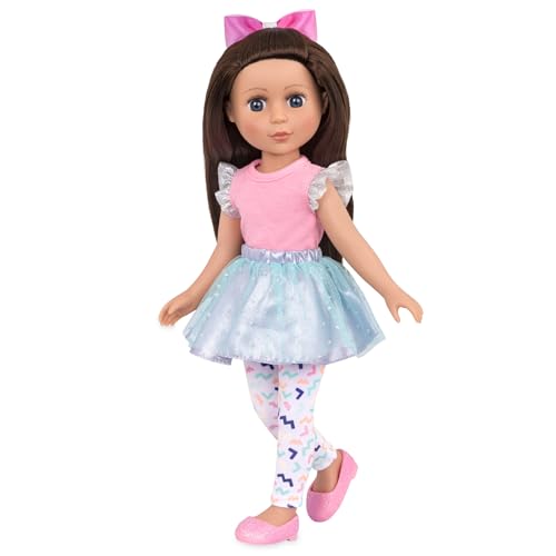 Glitter Girls – Purple Convertible Car & 14-inch Poseable Doll Candice – Rolling Wheels, Opening Doors, Trunk & Interior Storage – Toys, Clothes, and Accessories for Ages 3+