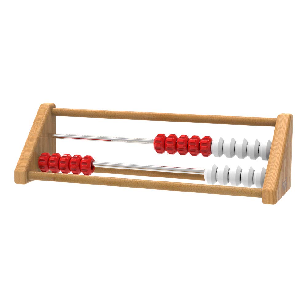 hand2mind 20 Bead Wooden Sensory Rekenrek, Abacus for Kids Math, Math Manipulatives Kindergarten, Counting Rack for Kids, Counters for Kids Math, Educational Toys for Elementary Kids (Set of 1)
