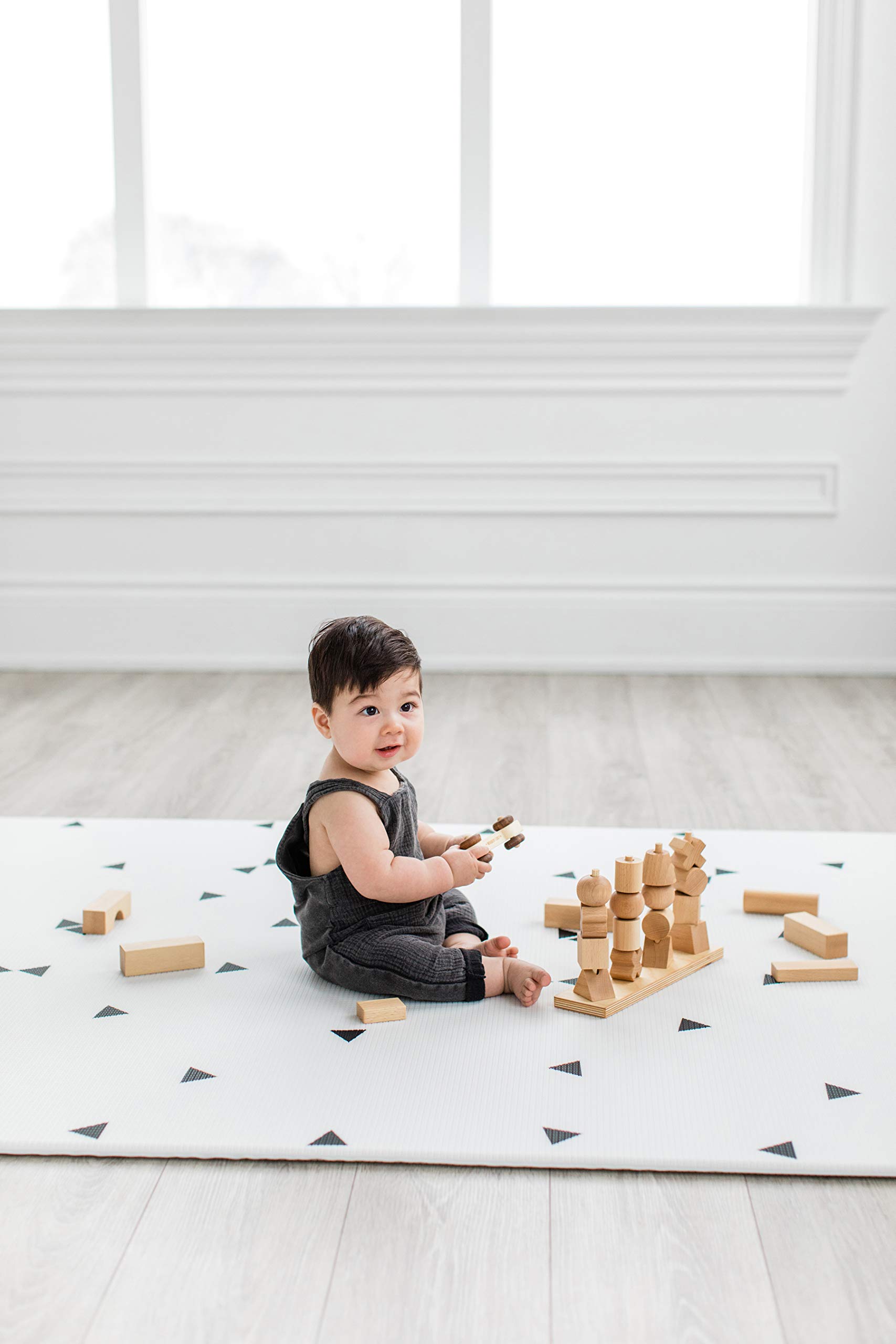 LITTLE Bot Ofie Mat, Soft Baby Play mat, Reversible Foam Floor mat, 6.5 ft x 4.5 ft, Durable and Non-Toxic (Country Road, Large)
