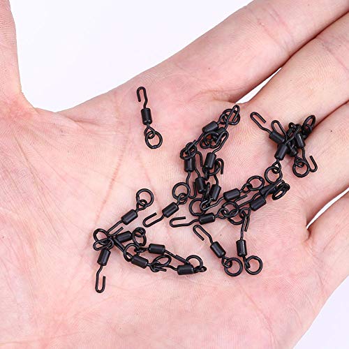 Awakingdemi 20x Spinner Swivel for Ronnie Rig Carp Fishing Tackle Tool Accessories Black