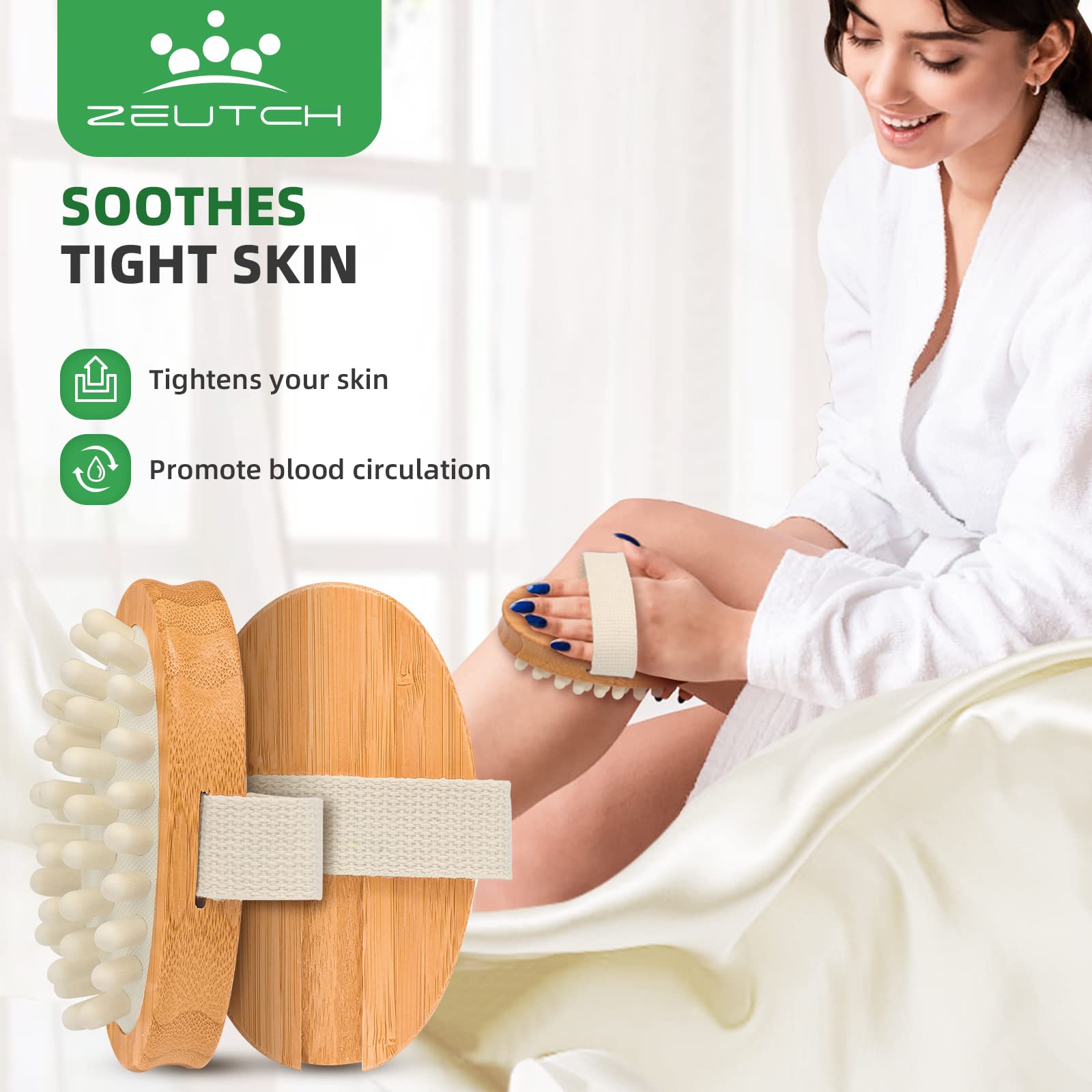 Premium Dry Brushing Body Brush Set for Lymphatic Drainage and Cellulite Treatment, Boar Bristle Long Handle Face Cleansing Brush for A Glowing Skin, 5 Pack