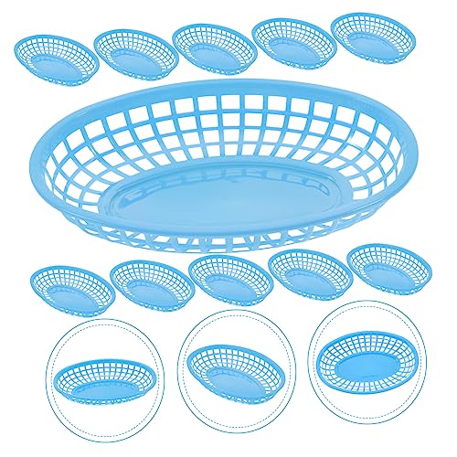 KJHBV 12pcs Snack Plate Hamburger Basket Plastic Hamper Vegetable Food Basket for Snacks Pp Blue Snack Baskets Food Basket Ktv Snacks Basket At Home Afternoon Tea Plastic Food