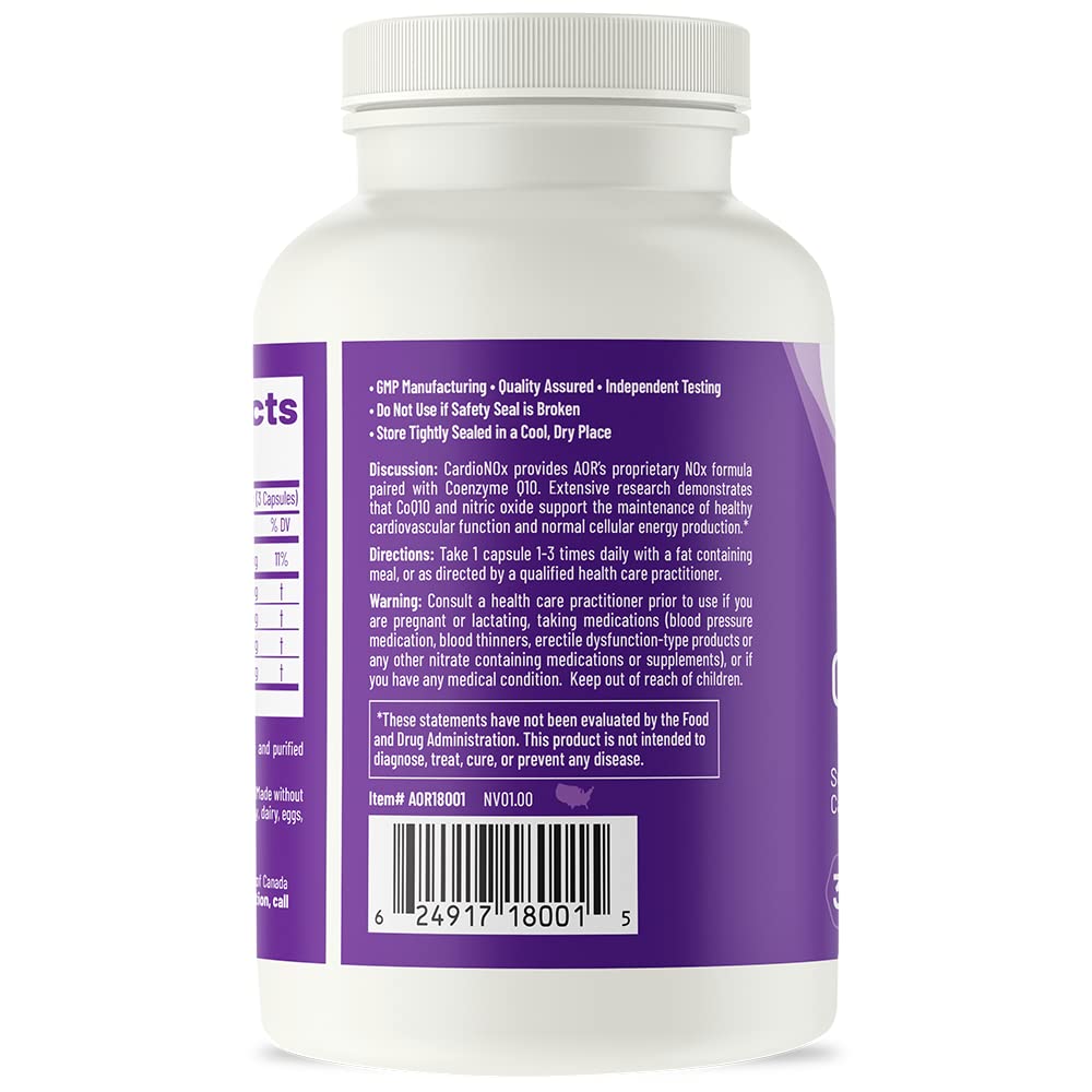 AOR, CardioNox, Supports healthy cardiovascular function, blood pressure and oxygenation, 30 Capsules (30 Servings)