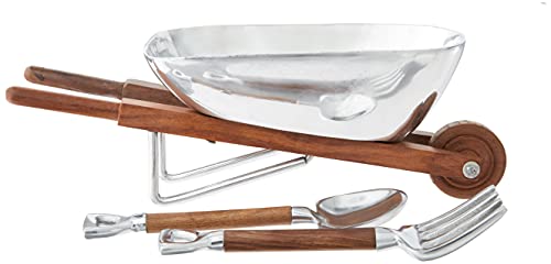 Godinger Wheelbarrow Salad Bowl & Servers, Alternative Metal