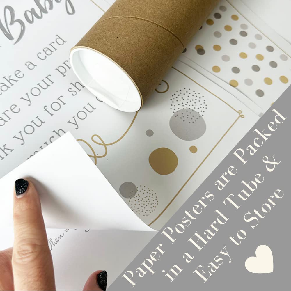 Baptism Decorations for Baby Boys and Girls,Includes 3 Faith-Based Decorative Posters, Thumbprint Tree Wall-Art Keepsake, 20 Prayer Cards, Baby's First Birthday, or Any Religious Event Extra Special