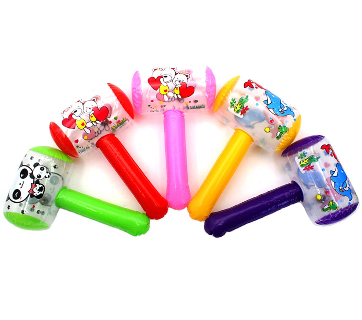 Dzrige Inflatable Cartoon Hammer with Sound Bell Handle Hammer Funny Toys for Kids (Random Color)