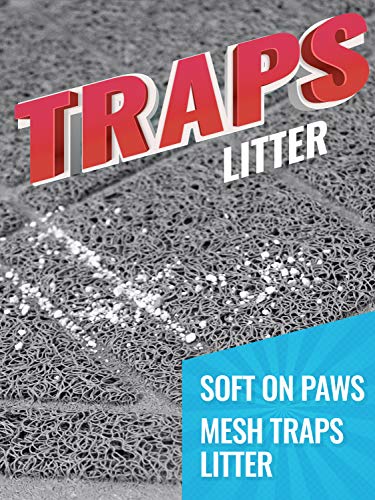 Iprimio Cat Litter Box Mat, 42x36", Gray - Cat Litter Trapping Mat - Mesh Mat Catches Litter - Kitty Litter Mat - Large Cat Litter Mat - Repels Odor, Easy Clean Non Slip Kitty Litter Trapper Mats