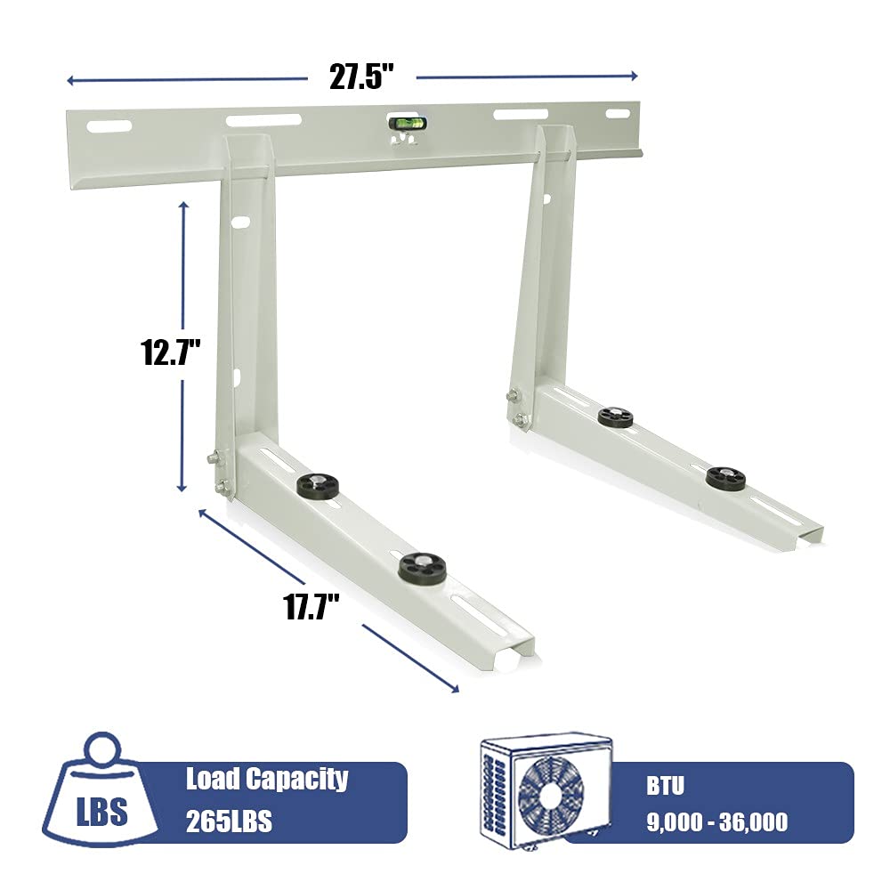 ONELIGHT Outdoor Wall Mounting Bracket,Support up to 265Lbs,9000-36000 Btu Condenser, for Hanging Ductless Mini Split Air Conditioner Heat Pump Systems,Split HVAC Installation Kit