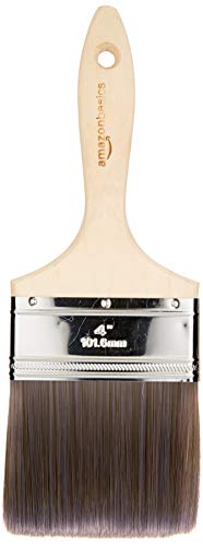 Amazon Basics 4" Flat Edge Master Pro Paint Brush, Brown