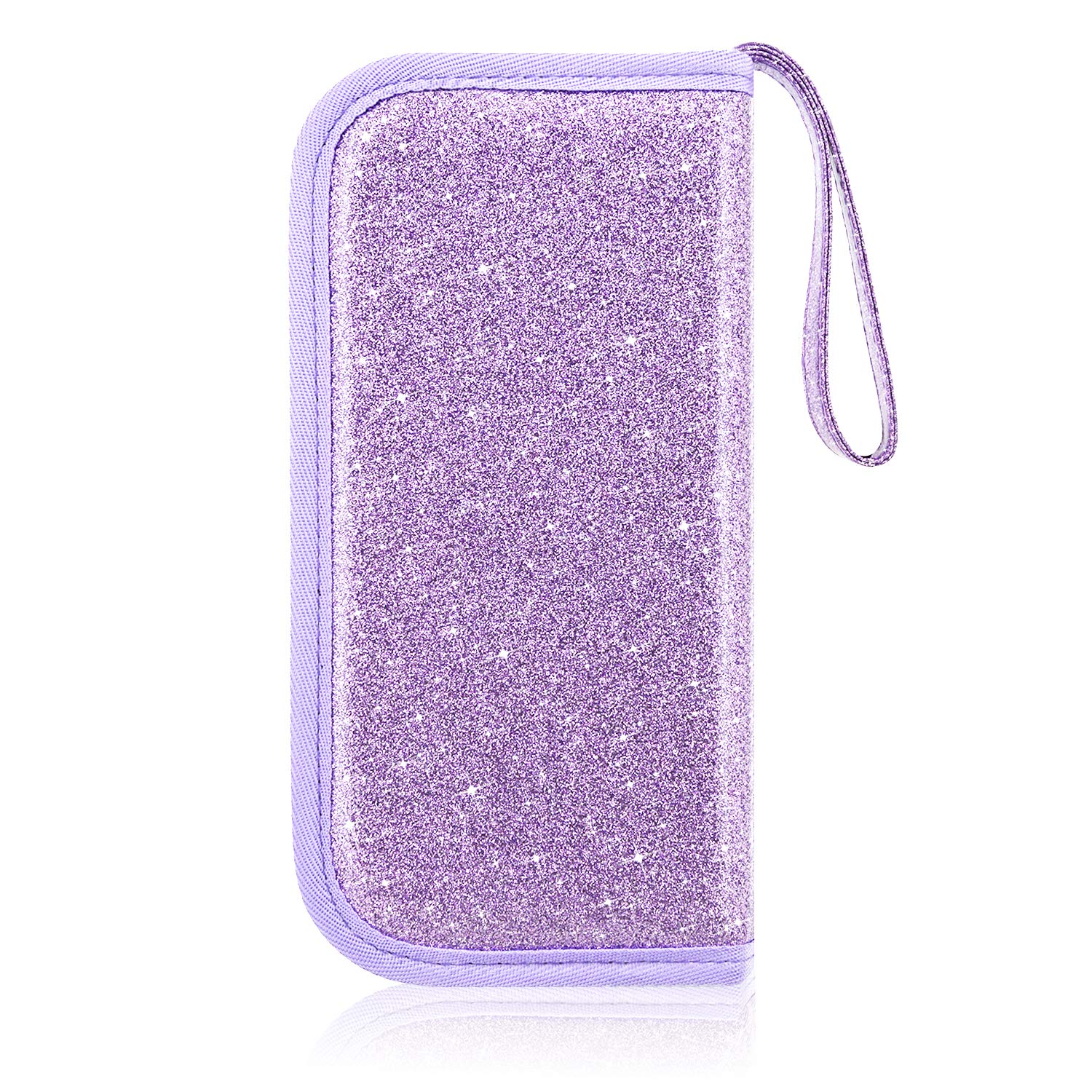 ACdream Case Fits Nintendo Switch Lite, Premium PU Leather Protective Case Bag for New Nintendo Switch Lite 5.5 inches 2019 Release with Portable, 6 Game Cards, Zipper Closure, Glitter Purple