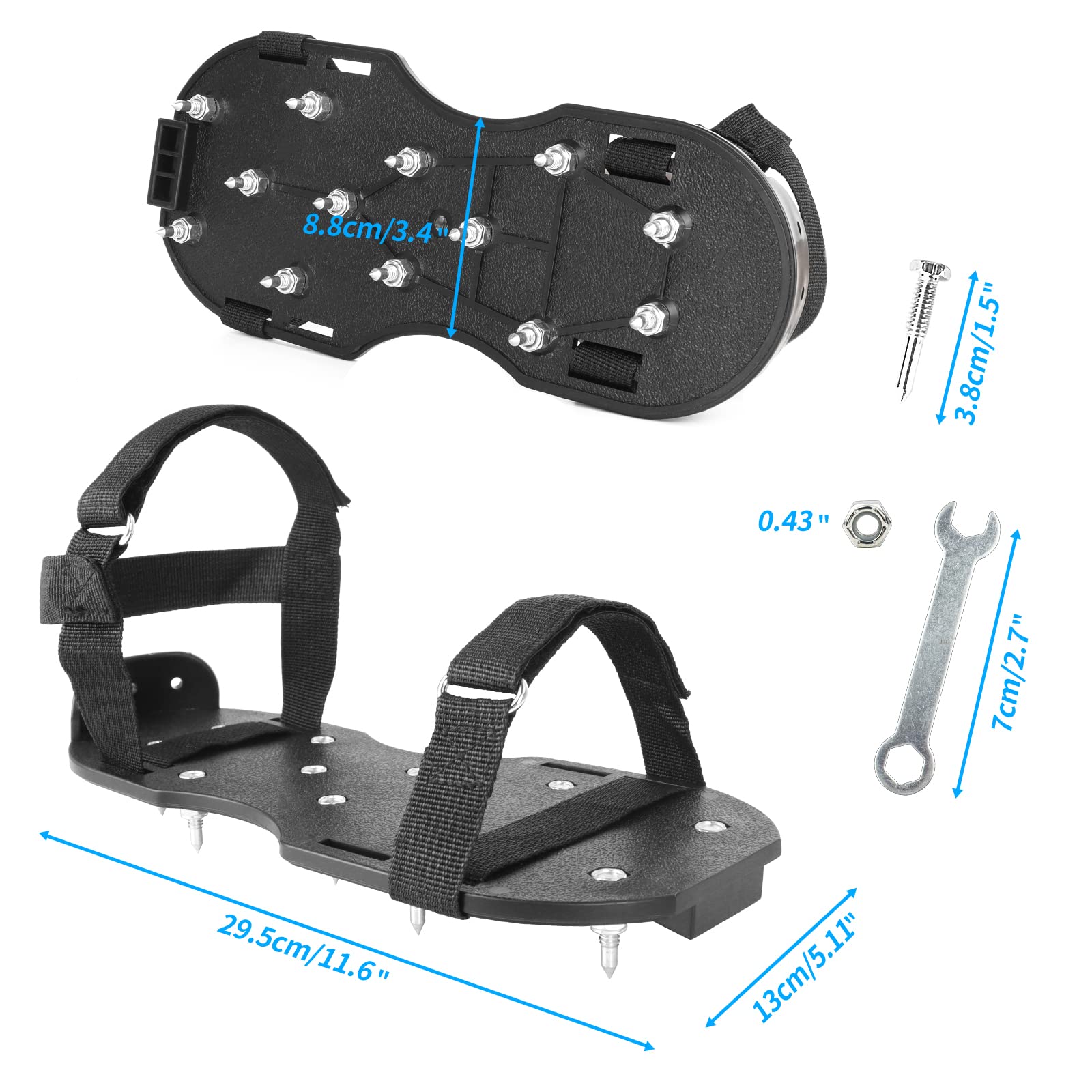 Awiivee Epoxy Floor Spiked Shoes-Gunite Spiked Shoes for Epoxy Floor Coating with Adjustable Widen Straps, Full Assembled Perfect for Epoxy Garage Floors, Overlays, Cover Installation