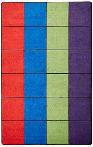 KidCarpet.com Blocks Seating Classroom Rug Multi with 24 Squares, 7'6" x 12' Rectangle