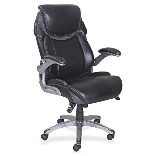 Lorell Wellness by Design Chair, 46.8" x 30" x 27.8", Leather, Black