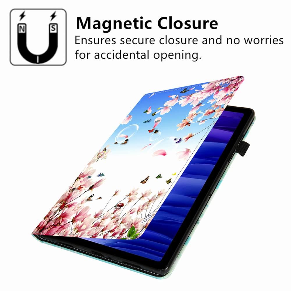 Case for 6" All-New Kindle 11th Generation 2022 Release (Model No.C2V2L3), PU Leather Flip Case Cover with Smart Auto Wake/Sleep and Card Slots for Kindle 2022 11th Gen E-Reader.(Butterfly in Flowers)
