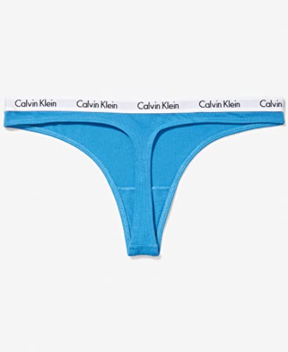 Calvin Klein Women's Carousel Logo Pride Cotton Stretch Thong Panties, Multipack, Cherry Tomato/Persian Red/Lemon Lime/Aqua Green/Blue Ambience, Small