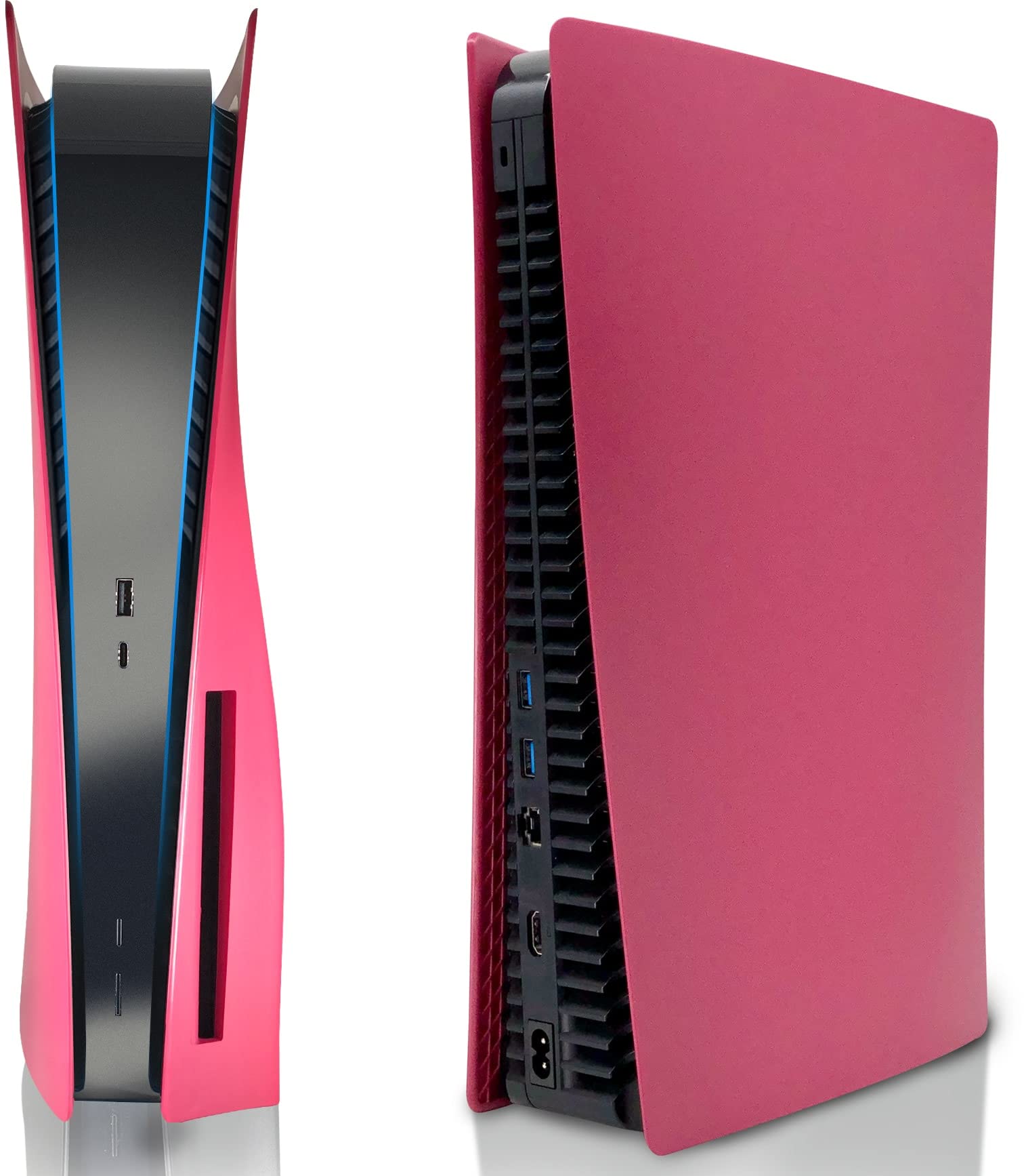 HAPROUND PS5 Face Plates for Disc Edition, Replacement Cover Plates, ABS Shell, Hard Shockproof PS5 Console Cover (Cosmic Red)