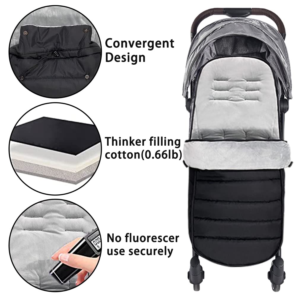AIKSSOO Universal Baby Stroller Bunting Bag Footmuff Sleeping Bag Warm Thicken Winter Outdoor Waterproof Windproof Cold-Proof Detachable