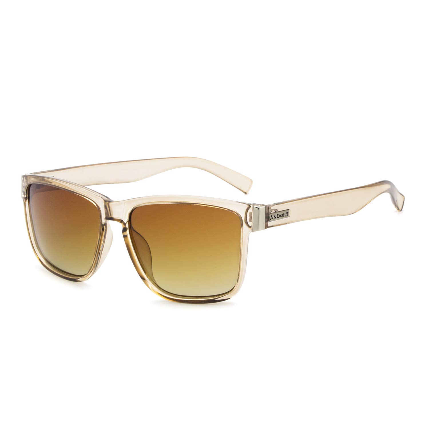 ANDOILT Polarized Sunglasses for Men Women Trendy Vintage Retro Fashion Square Sun Glasses Champagne