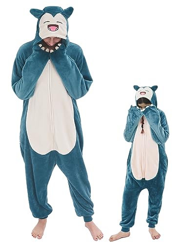 GONAAP Unisex Adult Onesie Pajamas Animal One Piece Costume Cosplay Sleepwear (Teal, Medium)