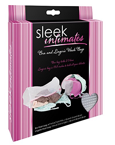 Sleek Intimates Bra and Lingerie Wash Bag Set, Mesh Laundry Bag, Travel Lingerie Bag Set