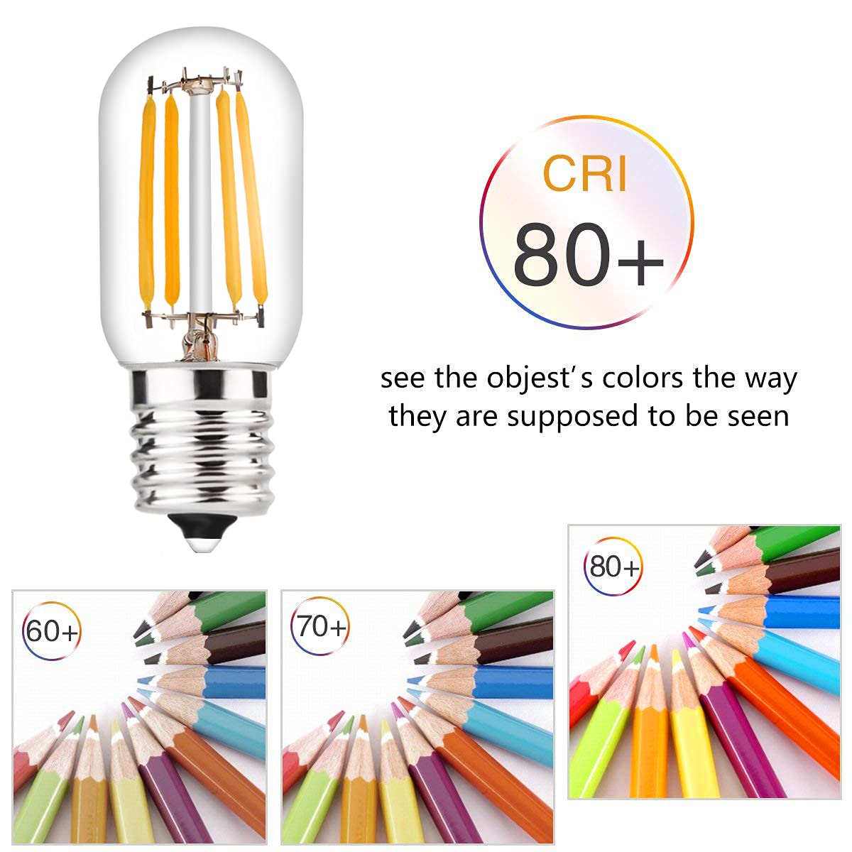 AHEVO 8206232A 2w E17 led Bulb t7 led Bulb 25w Appliance 250lm Microwave Light Bulb 2700K Pack of 3