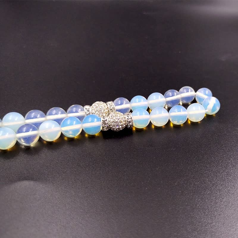 ALBASHAN opal stone silver accessories Women's Tasbih 33 66 99 100 beads Muslim Misbaha Girl's Bracelet Islam Rosary (8mm*99beads)