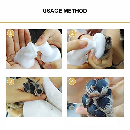 Dogscute 2 Pack Pet Paw Cleaner for Dogs & Cats, Waterless Foam with Silicone Scrubber, Dogs Cats Feet Paw Cleaner