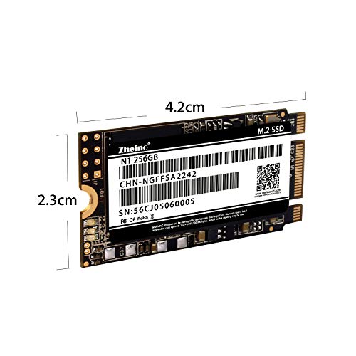 Zheino M.2 2242 256GB SSD NGFF SATA III 6gb/s Internal 3D Nand Solid State Drive for Ultrabooks and Tablets