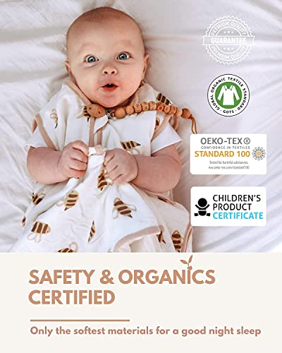Nightingale Muslin Baby Sleeping Bags - Comfy Sleep Sack and Wearable Blanket for Newborn Babies & Toddlers - Safe & Soft Swaddle Cloth - Starry - 18-24M