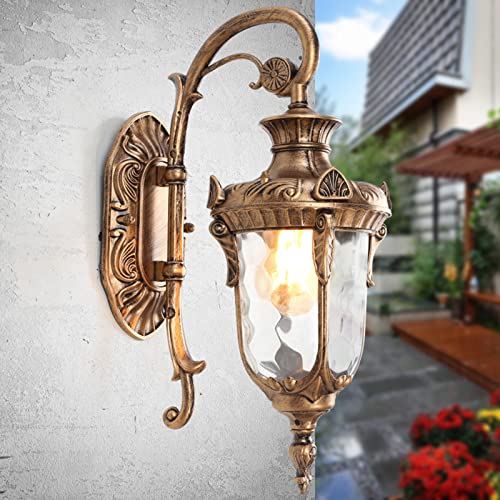Wall Light, Wall Sconces, European Retro Aisle Garden Light, Anti-Corrosion and Anti-Rust Wall Light, Outdoor Sconce Light, Aluminum Engraving Wall Light,Compatible with Patio, Terrace, Hallway, Porch