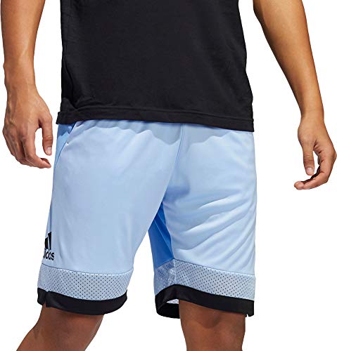 Adidas Mens 3-Tone Athletic Workout Shorts, Blue, XX-Large