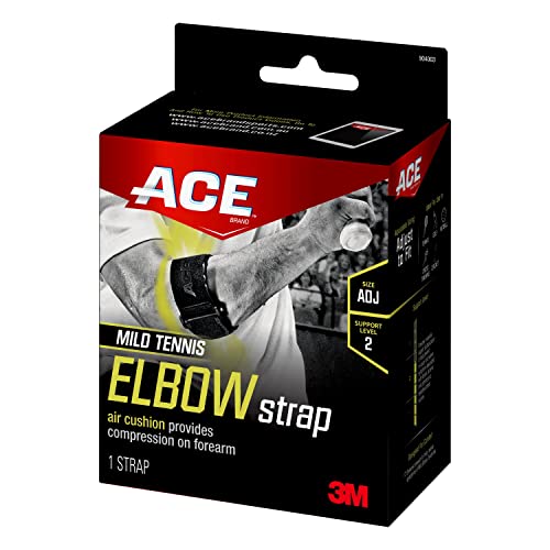 ACE Sport Tennis Elbow Strap, Adjustable, Black, 1/Pack