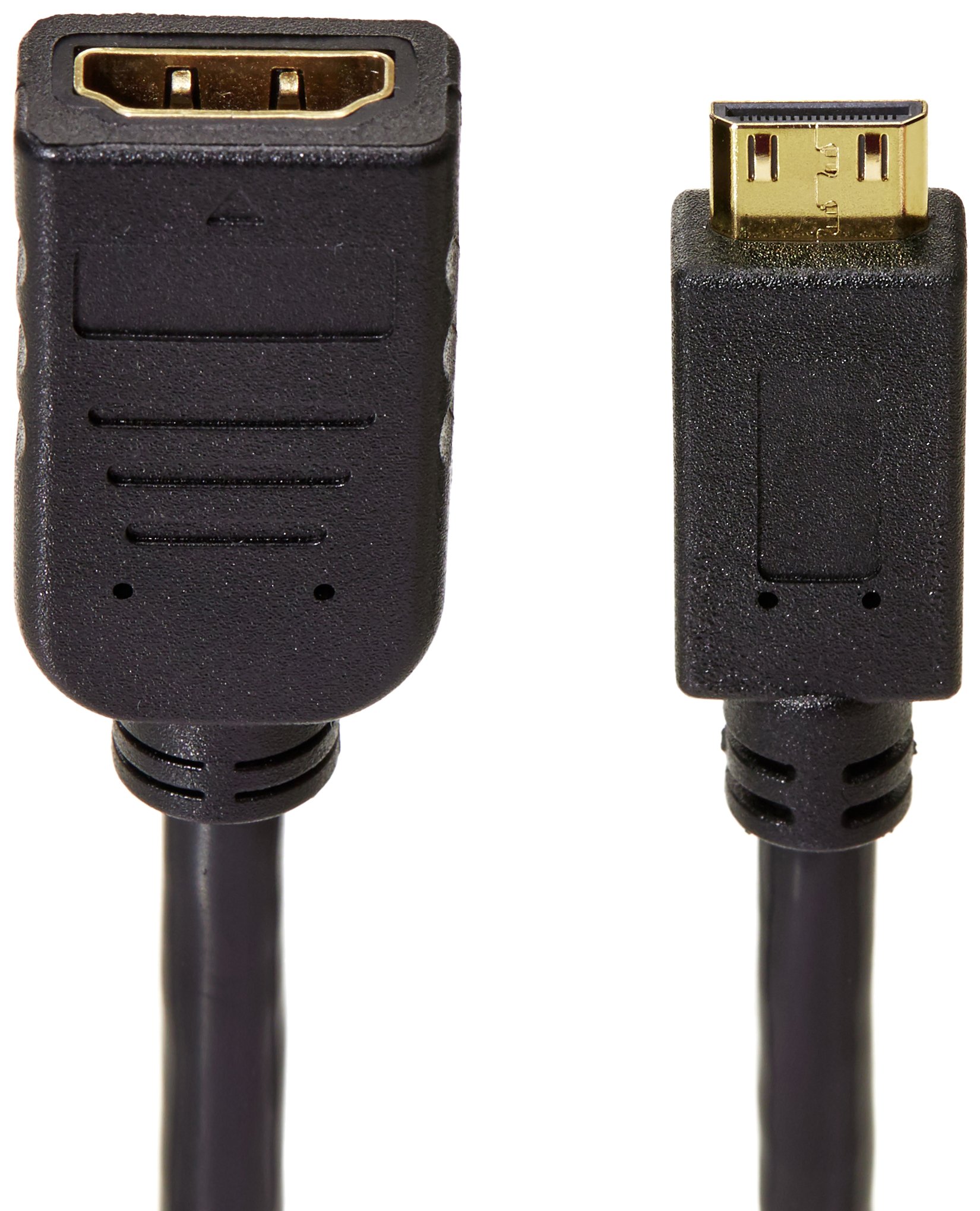 Amazon Basics Mini HDMI Male to HDMI Female Converter Adapter Cable - 6-Inch, 2-Pack, Black