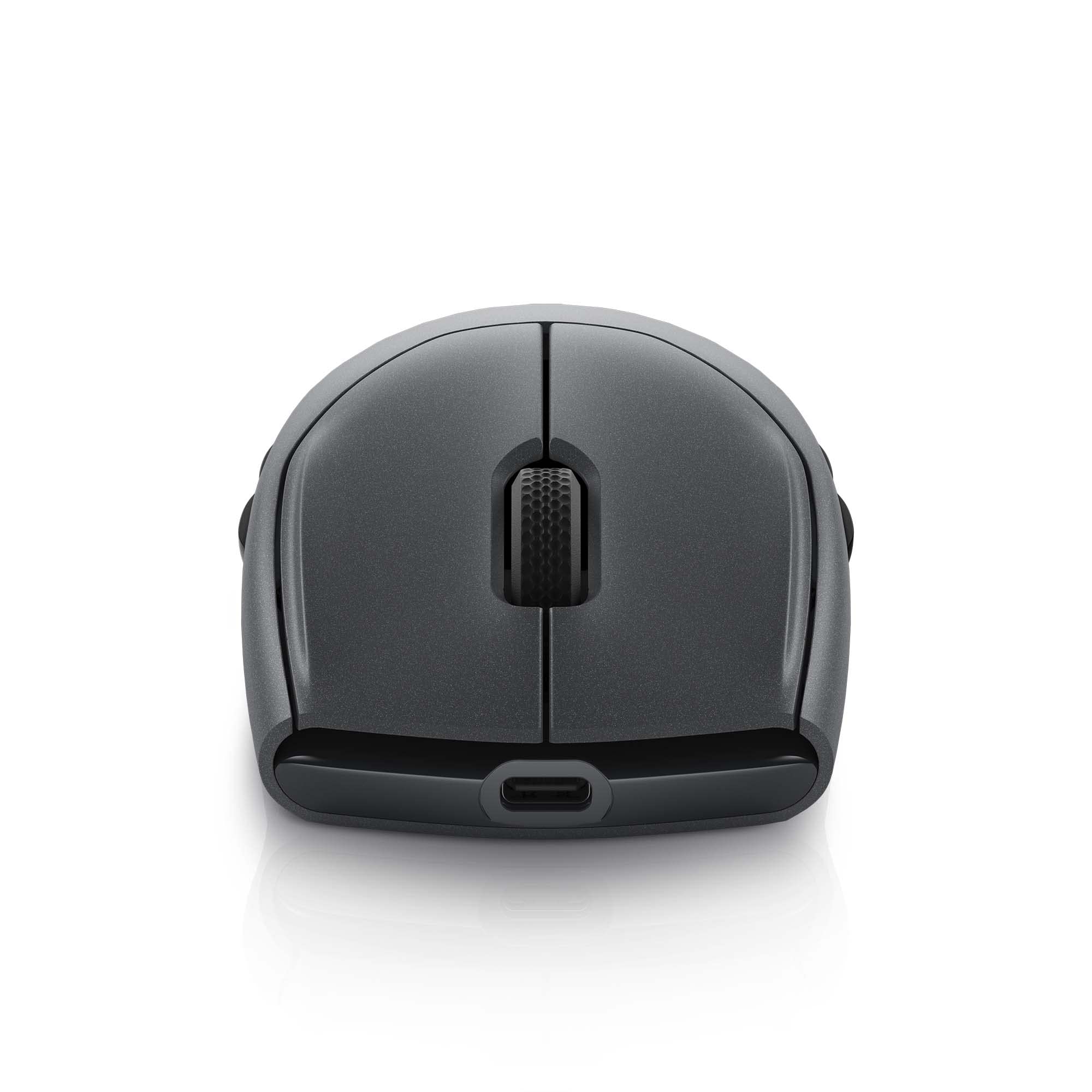 Alienware AW720M Tri-Mode Wireless Gaming Mouse - 2.4GHz Wireless, Bluetooth 5.1, 26,000 DPI, 8-Fully Programmable Buttons, Magnetic Snap Charging Adapter USB-A to USB-C Cable - Dark Side of The Moon
