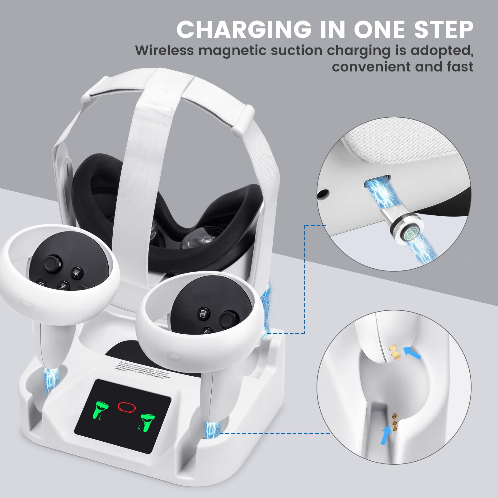 alcopanda 1*Battery Pack for Oculus Quest 2+1*Charging Dock for Meta Quest 2