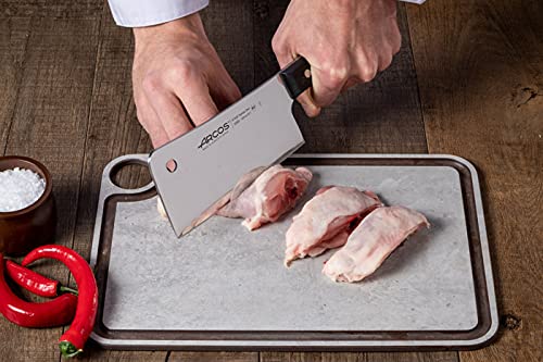 Arcos Cleaver Knife 6 Inch Nitrum Stainless Steel and 160 mm blade. 477 gr. Professional Knife for Boning. Ergonomic Polyoxymethylene POM Handle. Series Universal. Color Black