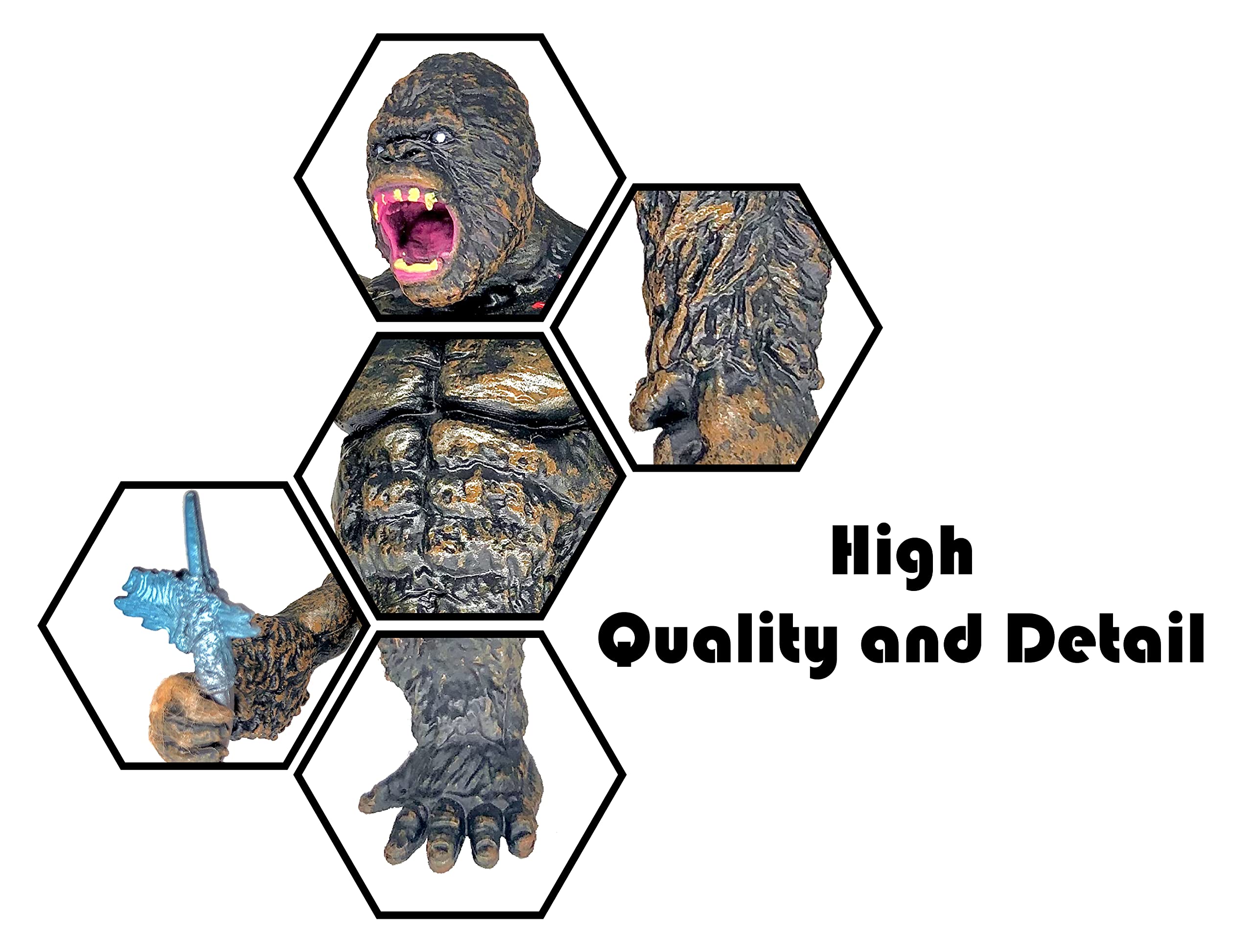 TwCare Set of 8 Attacking King Kong vs Godzilla Toys Movable Joint Action Figures King of The Monsters Ghidorah Birthday Kid Gift Cake Toppers