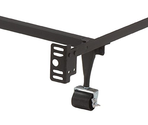 King's Brand Furniture - Heavy Duty Metal Twin Size Bed Frame with Rug Rollers & Locking Wheels