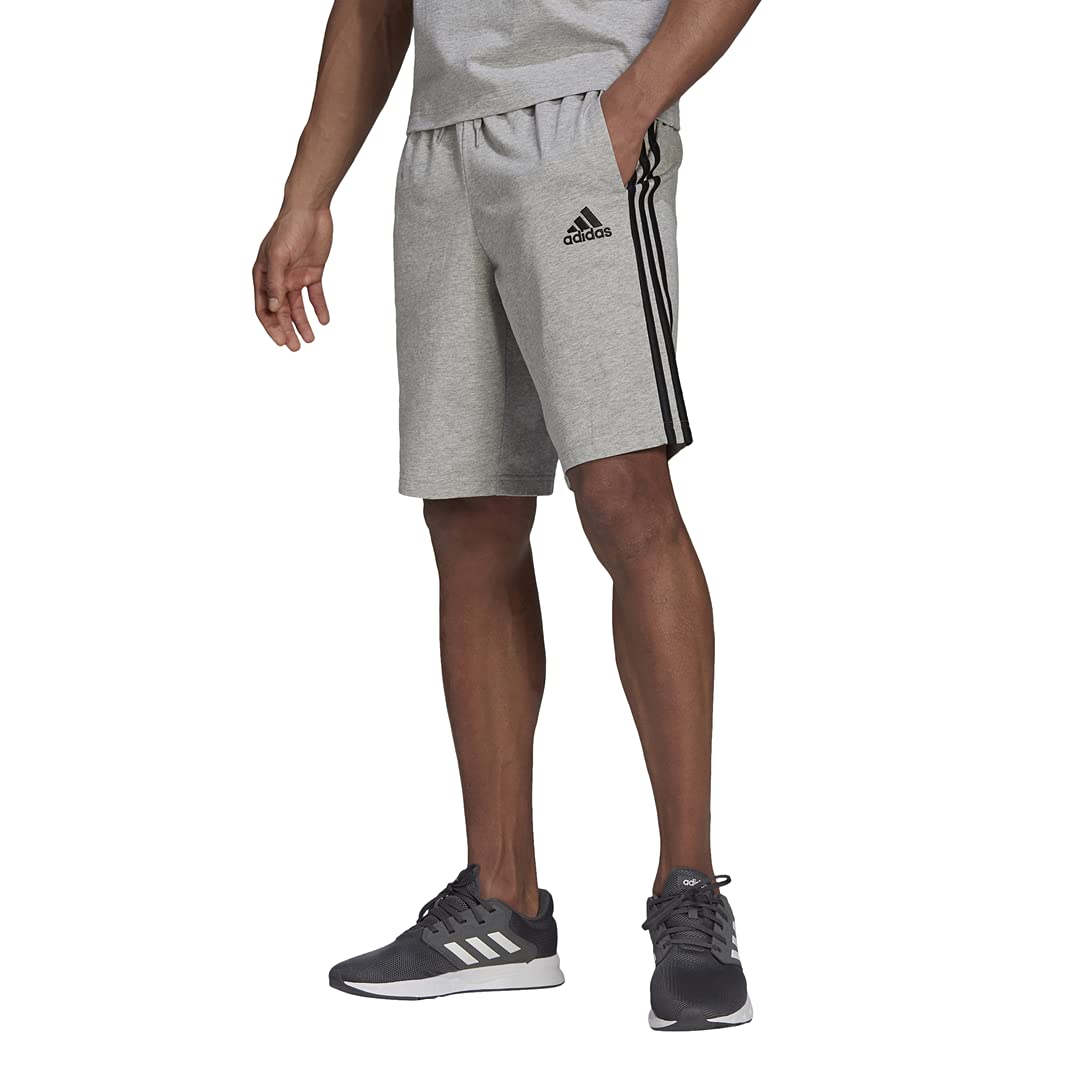 adidas mens Essentials Shorts Medium Grey Heather/Black Medium