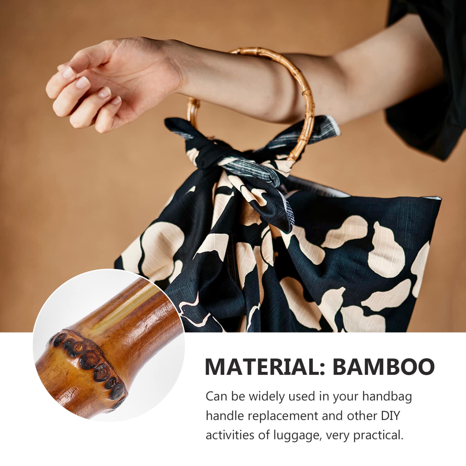 Wooden Handmade Handbag Handles U Shaped Handles Straw Bag Strap DIY Bags Accessories for Crossbody Bag Purse