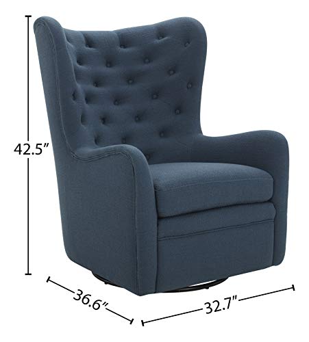 Amazon Brand β Stone & Beam Lessing Tufted Upholstered Glider, 32.7"W, Cadet Blue