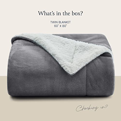BELADOR Throw Blanket - Fleece Blankets Twin Size 60"x80" - Soft Blanket With Sherpa Reverse Fluff- Travel Blanket For Bed, Anti-Static Blankets & Throws- Lightweight Blanket, Cozy Fuzzy Couch Blanket
